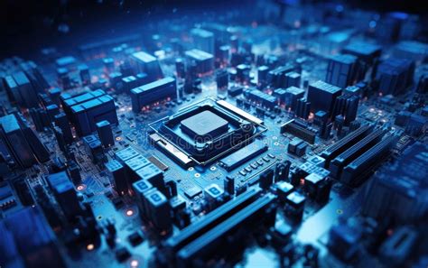 Shot Of Generic Printed Circuit Board With Microchips And Other