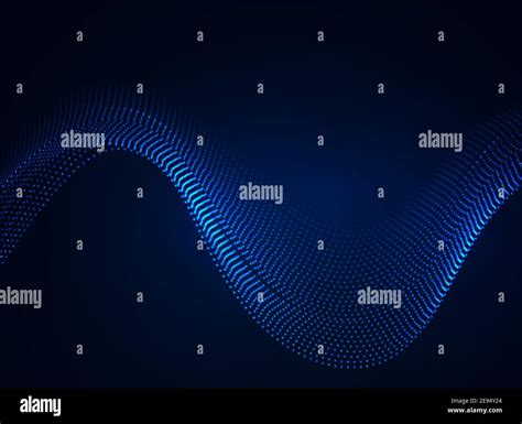 Beautiful Wave Shaped Array Of Glowing Dotsabstract Vector Design
