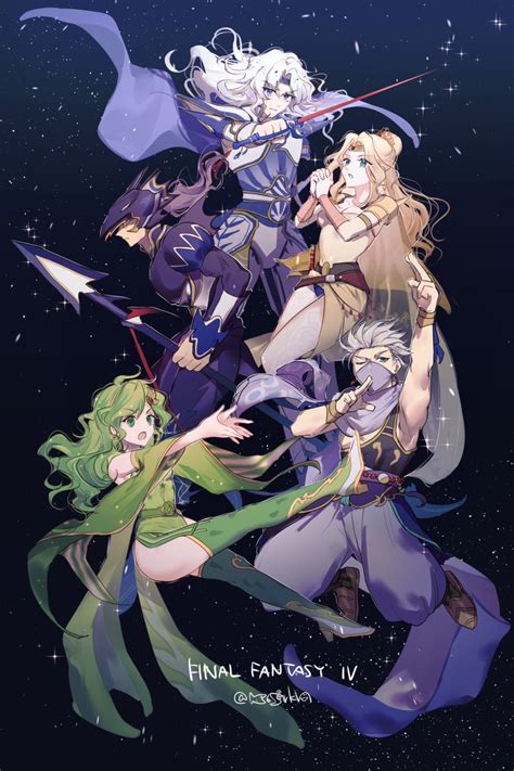 Hanaon Cain Highwind Cecil Harvey Edward Geraldine Rosa Farrell Rydia Adult Ff4 Rydia
