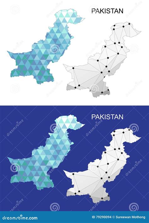 Pakistan Map In Geometric Polygonal Style Abstract Gems Triangle Stock Vector Illustration