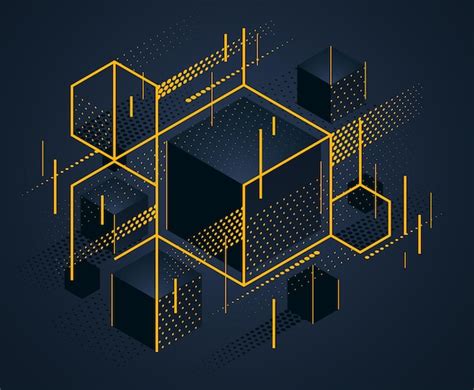 검은색 3d 큐브 클러스터와 황금 요소 벡터 배경 로얄 엘리트 럭셔리 기하학적 일러스트레이션이 있는 추상 벡터 디자인은 현대 보석 광고에 사용할 수 있습니다 프리미엄 벡터