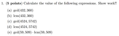 Solved Discrete Math How To Find Lcm And Gcd