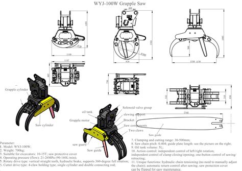 Excavator Mounted Tree Harvester Head Timber Cutting Machine For Forestry Log Wyj 100w Grapple