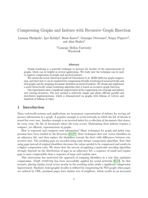 Dhulipala Et Al 2016 Compressing Graphs And Indexes With Recursive