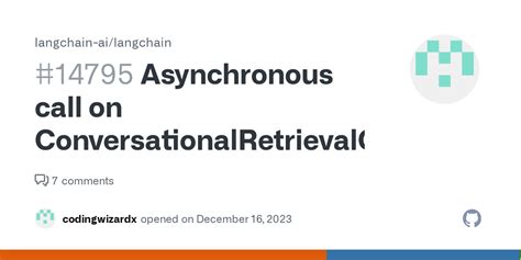 Asynchronous Call On Conversationalretrievalchain · Issue 14795