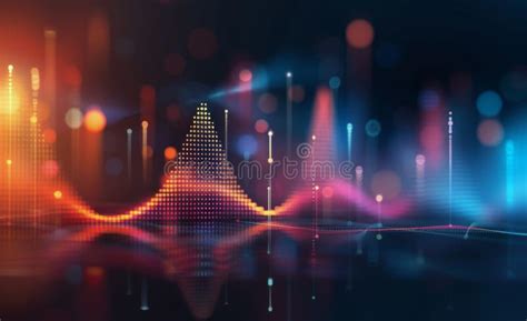 Sound Wave Visualization In Colorful Digital Art With Vibrant Light Effects Stock Image Image