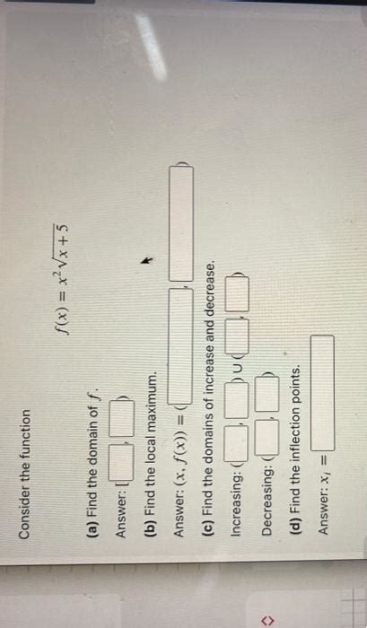 Solved Consider The Function F X X2x 5 A Find The Domain