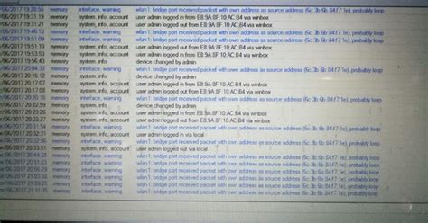 Solved Error Mikrotik Bridge Port Received Packet With Own Address As Source Address