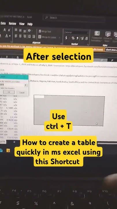 How To Create A Table Quickly In Ms Excel Using This Shortcut Trick Shortcutkeys Exceltips