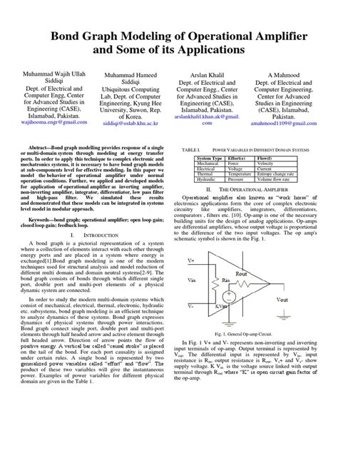 Bond Graph Modeling Of Operational Ampli Pdf Operational Amplifier Amplifier