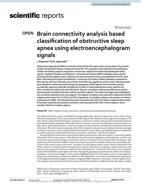 Pdf Brain Connectivity Analysis Based Classification Of Obstructive Sleep Apnea Using