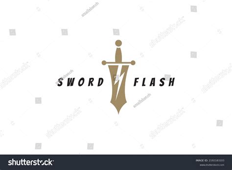 Sword Logo Thunder Shape Stock Vector Royalty Free 2192183103