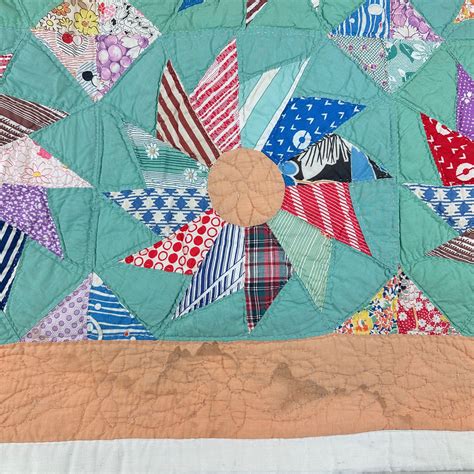 Vintage 1940s Star Flower Patchwork Quilt From Rittenhouse Needlepoint