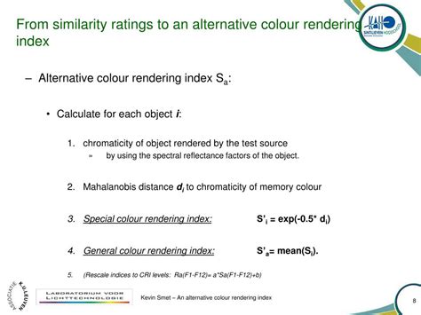 PPT An Alternative Colour Rendering Index Based On Memory Colours PowerPoint Presentation ID