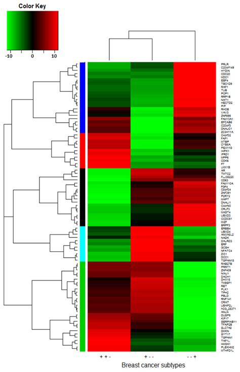 Hierarchical Clustering Heat Map Of Significantly Altered Breast Cancer