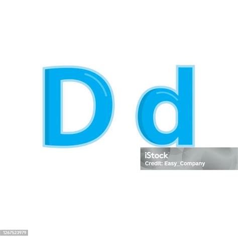 어퍼 케이스와 어린이 학습 연습 Abc에 대한 소문자 형식의 알파벳 문자 D의 벡터 그림 개체 그룹에 대한 스톡 벡터 아트 및