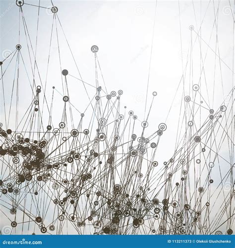 Abstract Geometric Polygonal Shape Technology Vector Science Background Connecting Dots And