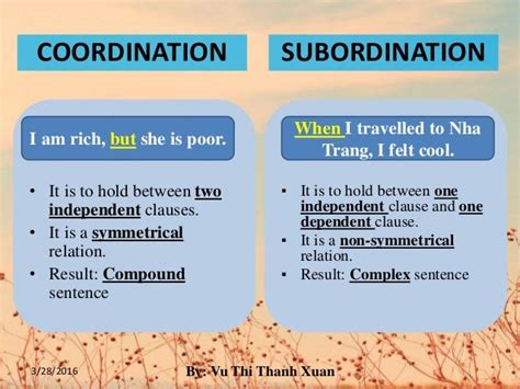 The Complex Sentence Coordination And Subordination