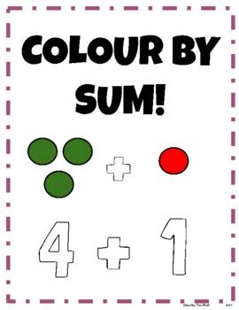 Colour By Sum By Educating Tiny Minds TPT