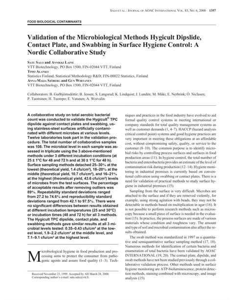 Validation Of The Microbiological Methods