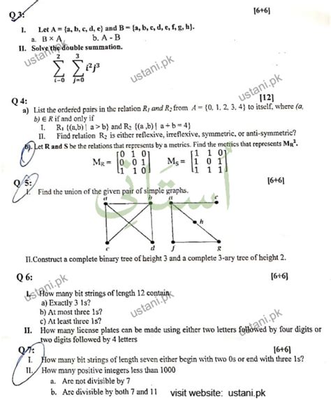 Discrete Structures Msc It 2015 Part2 Uos Ustadni