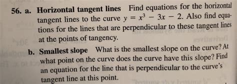 Solved A Horizontal Tangent Lines Find Equations For Chegg Com