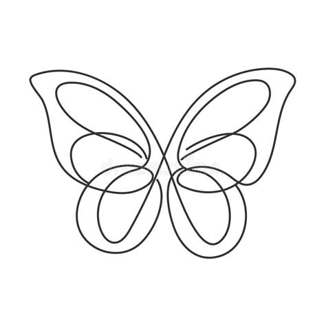 Continuous Line Drawing Of Beautiful Butterfly Single One Line Art Of