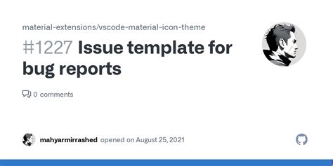 Issue Template For Bug Reports · Issue 1227 · Material Extensions