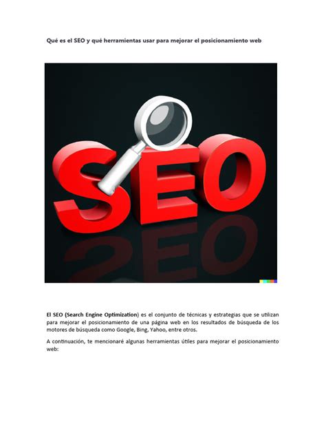 qué es el seo y qué herramientas usar para mejorar el posicionamiento