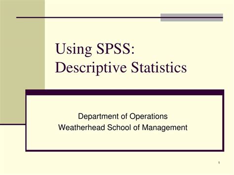 ppt using spss descriptive statistics powerpoint presentation free