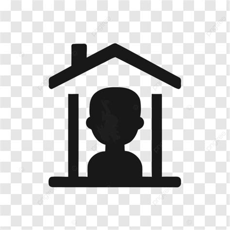 집 아이콘에 있는 사람들의 초상화 벡터 흰색 배경에 주민의 단순한 검은색 아이콘 그림자 없음 작은 프레임 중앙 Png 일러스트 및 벡터 에 대한 무료 다운로드