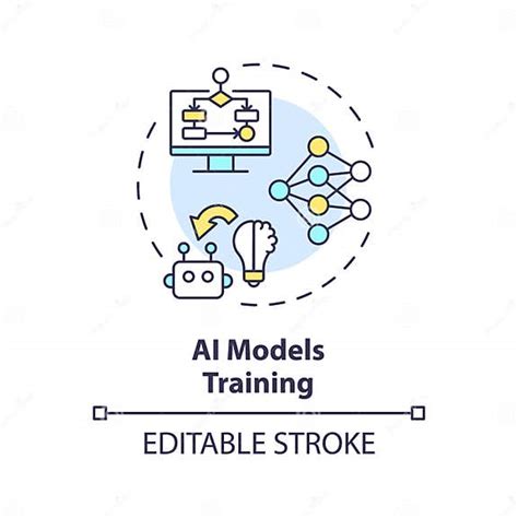 2d Colorful Thin Line Icon Ai Models Training Concept Stock
