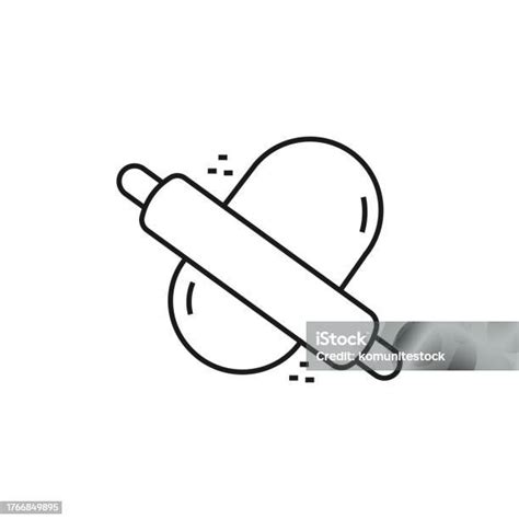 Dough 라인 아이콘 벡터 일러스트 레이 션입니다 로고 모바일 앱 웹사이트 Ui Ux 기호 기호에 대한 아이콘 디자인 아이콘에 대한 스톡 벡터 아트 및 기타 이미지