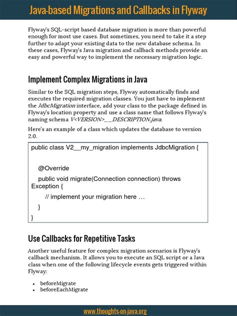 Implement Complex Migrations In Java Jdbcmigration V Description