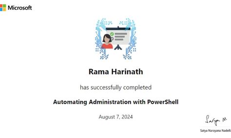 Rama Harinath Eearla On Linkedin I Earned My Automating Administration With Powershell Badge