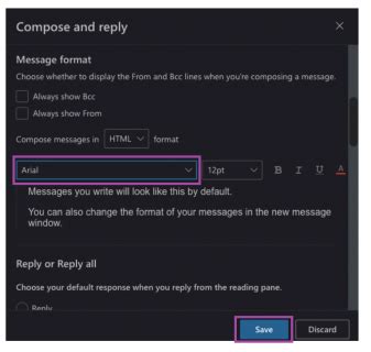 How To Change The Default Font In Outlook