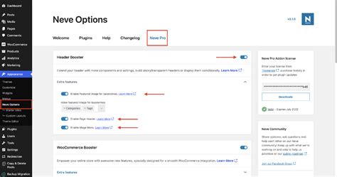 neve page header pro themeisle docs