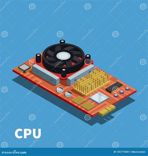 Semiconductor Isometric Poster Stock Vector Illustration Of Hardware Cover 135777689