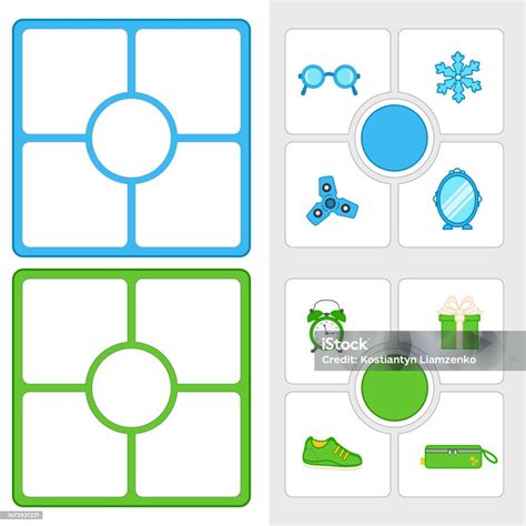 교육용 컬러 매칭 게임 미취학 아동을 위한 인쇄 가능한 워크시트 개체 그룹에 대한 스톡 벡터 아트 및 기타 이미지 개체 그룹 교육 귀여운 Istock