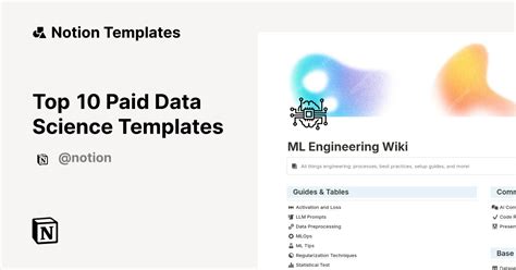 Top 10 Paid Data Science Templates Notion Template Marketplace