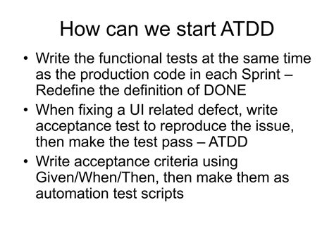 Acceptance Test Driven Development And Robot Framework Ppt