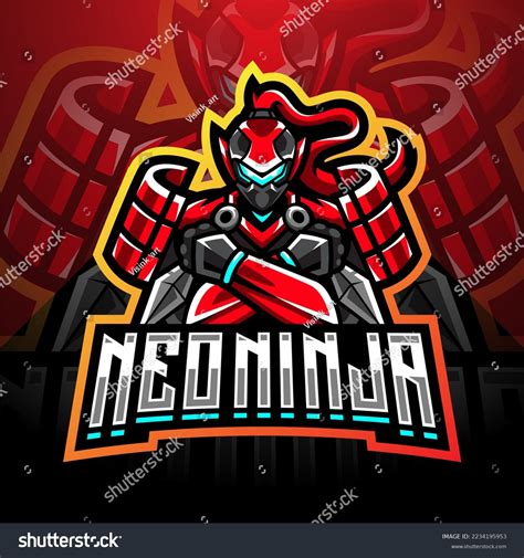 네오 닌자 에스포트 마스코트 로고 디자인 스톡 일러스트 2234195953 Shutterstock