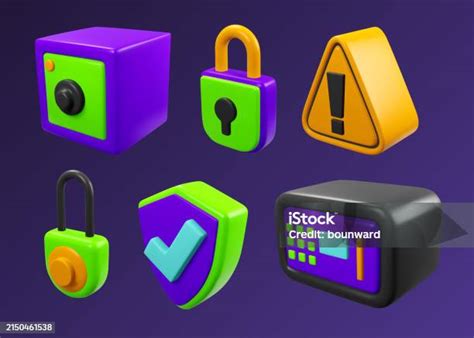 데이터 보호 및 인터넷 보안 세트 벡터 일러스트 레이 션입니다 3차원 형태에 대한 스톡 벡터 아트 및 기타 이미지 3차원 형태 개념 경계 표지 Istock