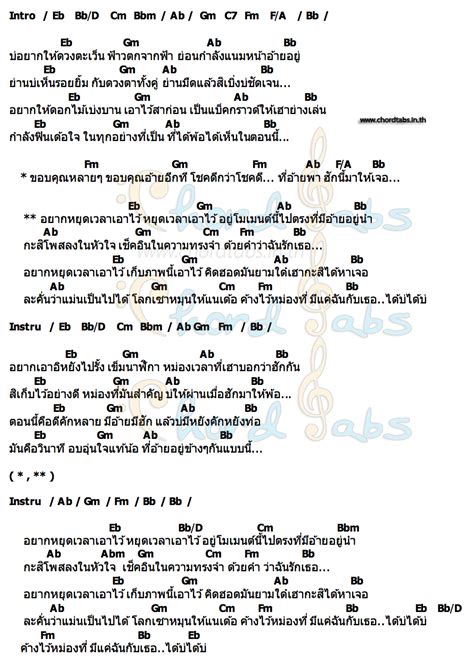 หยุดเวลาไว้ตรงนี้ได้บ่คอร์ด คอร์ด หยุดเวลาไว้ตรงนี้ได้บ่ ต่าย อรทัย