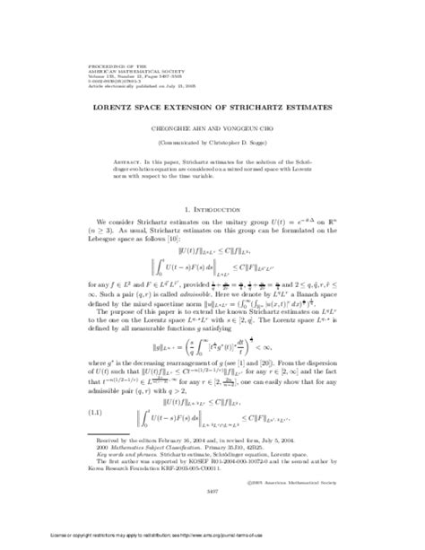 Pdf Lorentz Space Extension Of Strichartz Estimates