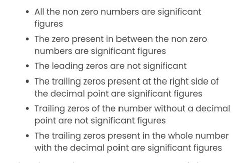 All The Non Zero Numbers Are Significant Figures The Zero Present In