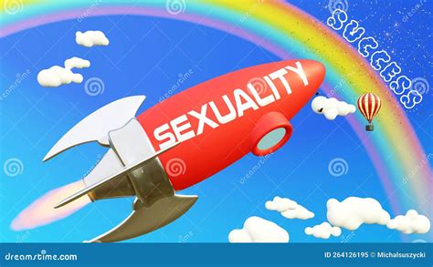Sexuality And Success Pictured As Word Sexuality On A Fuel Tank And Balloons To Symbolize