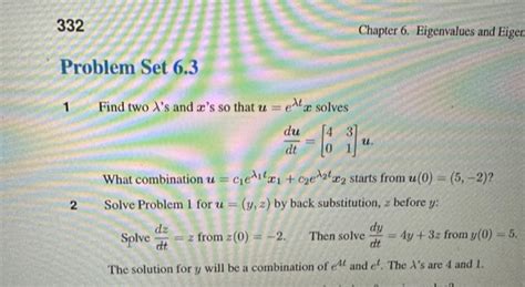 Solved 32 Chapter 6 Eigenvalues And Eigen Problem Set 6 3 Chegg Com