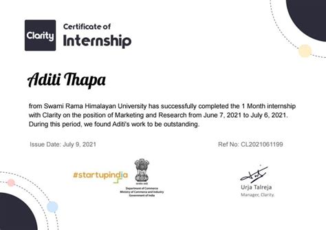 Aditi Thapa On Linkedin Internship Marketing Intern Clarity