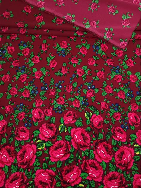 Tkanina Krepa 👗 Materiał Folklorystyczny Na Spódnicę Yardtkaniny